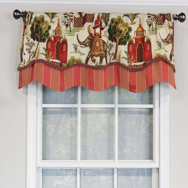 RLF Home Madhubala Glory Pattern "A " Elephant in Center Window Treatm ...